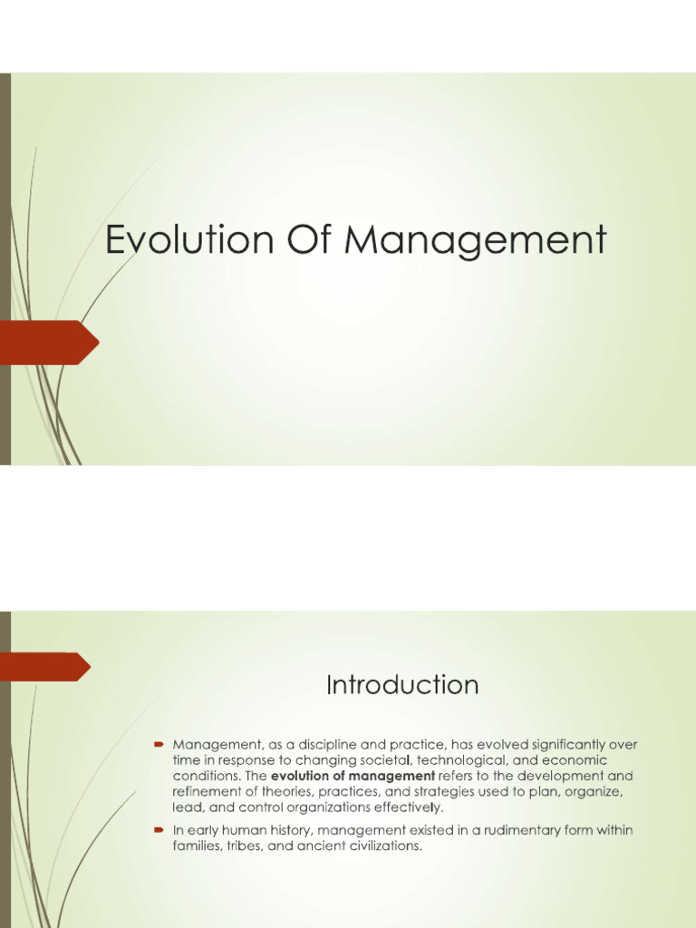 Evolution of Management | PDF