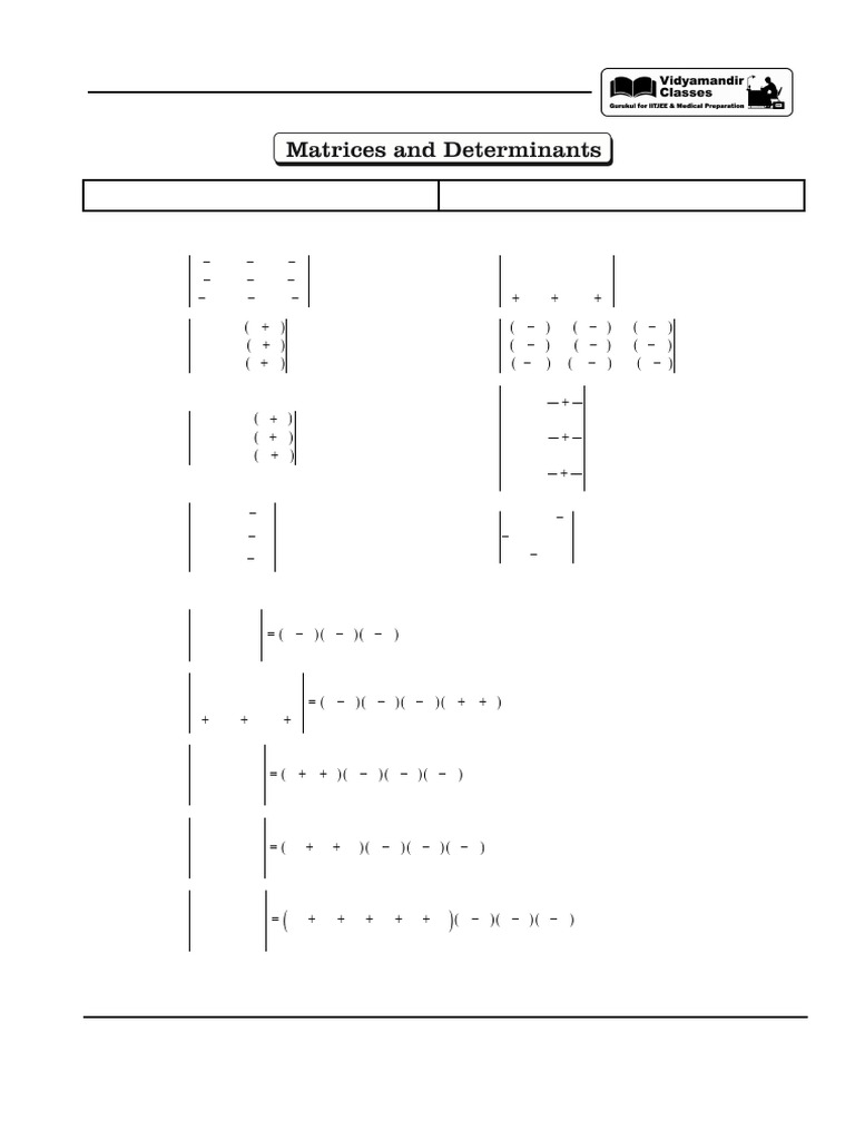 Level 1 Matrices and Determinants Exercises | PDF | Eigenvalues And ...