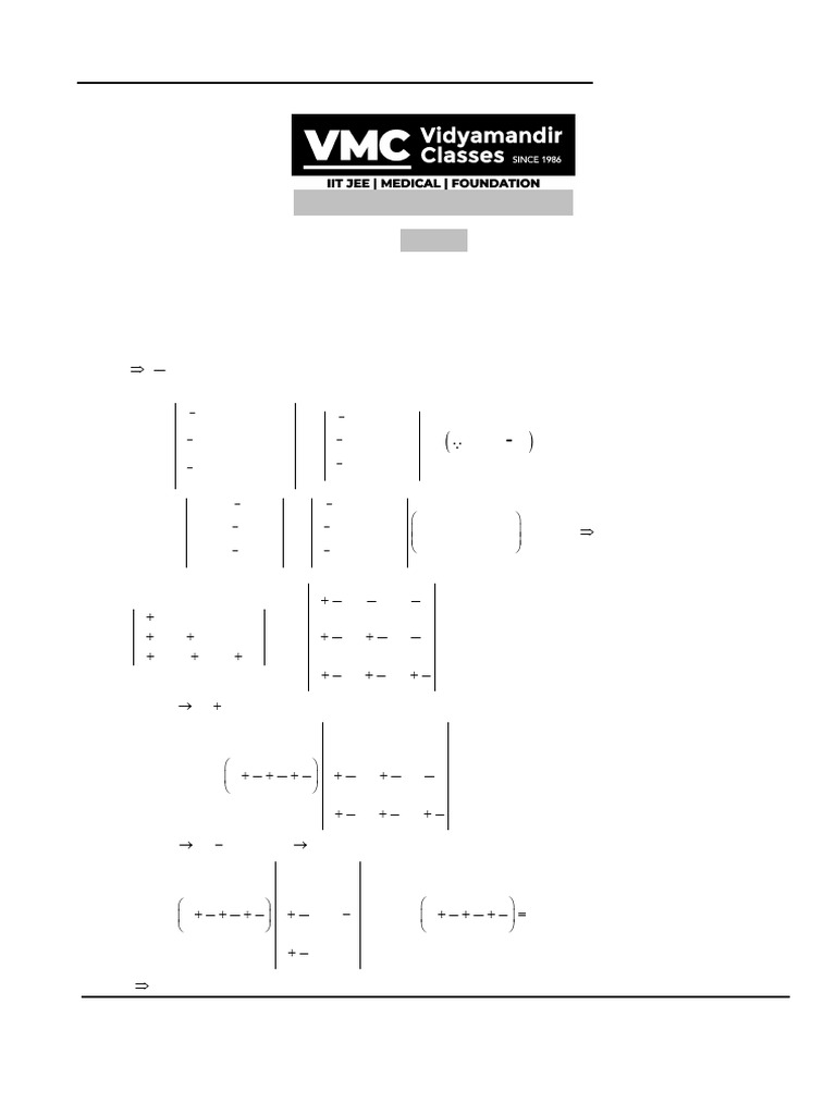Matrices and Determinants Workbook - Solutions | PDF | Determinant | Matrix Theory