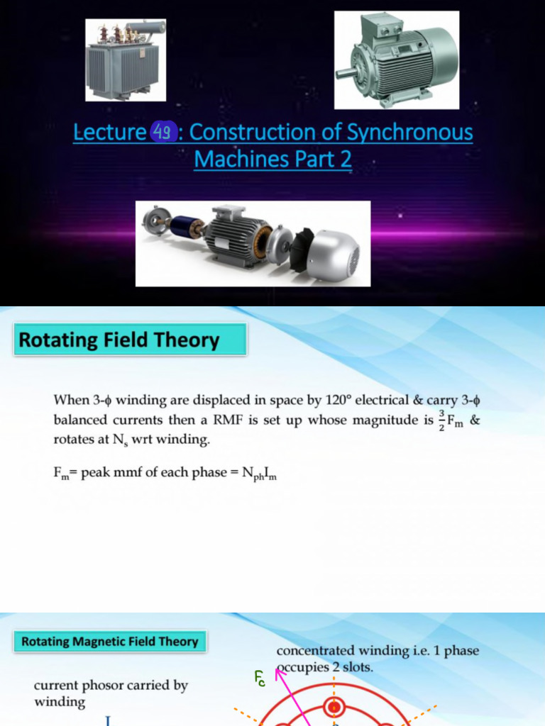 Lecture-49 - Construction of Synchronous Machines Part-02 | PDF