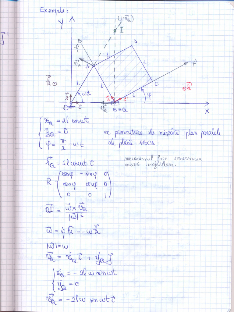 Curs Mec 2 Problema Cinematica Misc Plan Paralele | PDF