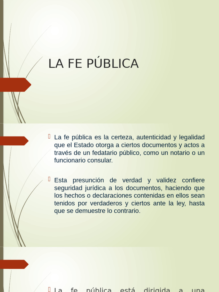 Fe Pública: Conceptos y Funciones Jurídicas | PDF | Fe
