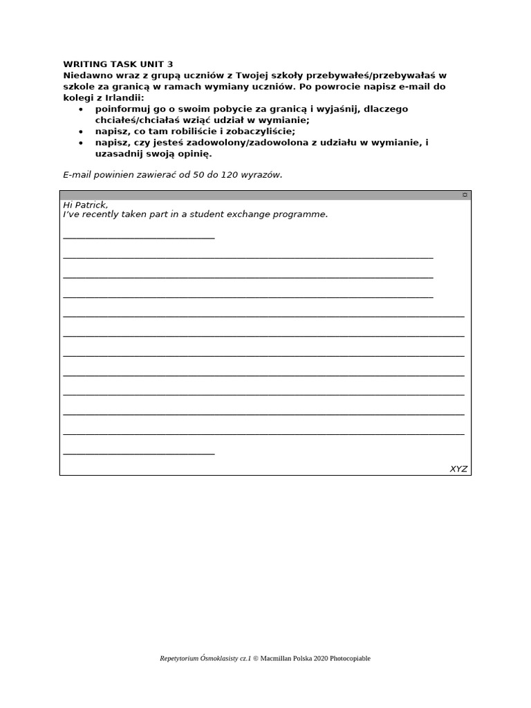 Unit 3 Writing Task | PDF