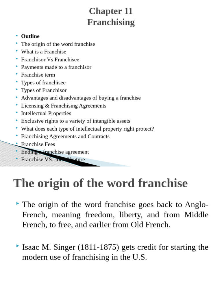 Chapter 11 Franchising | PDF | Franchising | Intellectual Property