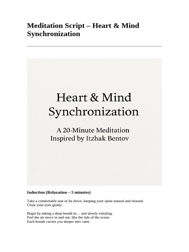 Meditation Script Pdf Breathing Heart