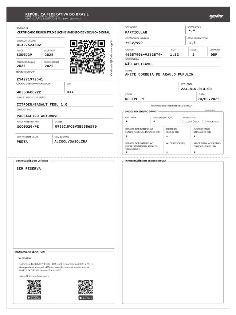 Carro + QR Cod | PDF