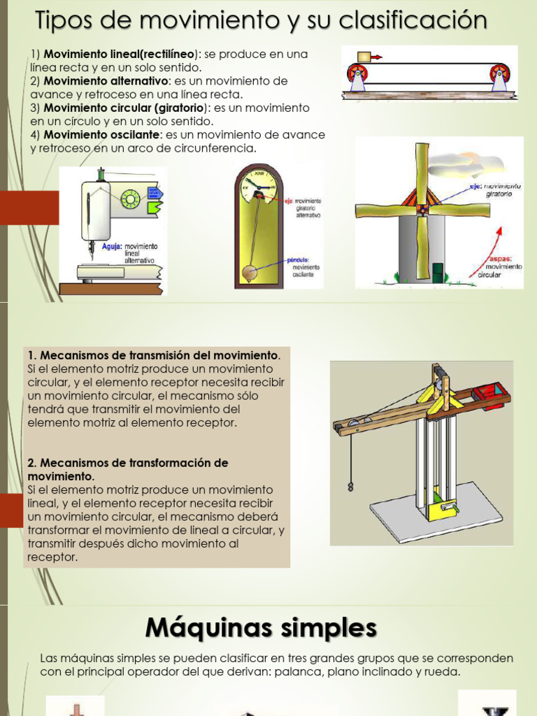Clasificación de Movimientos y Máquinas | PDF | Palanca | Ingeniería ...