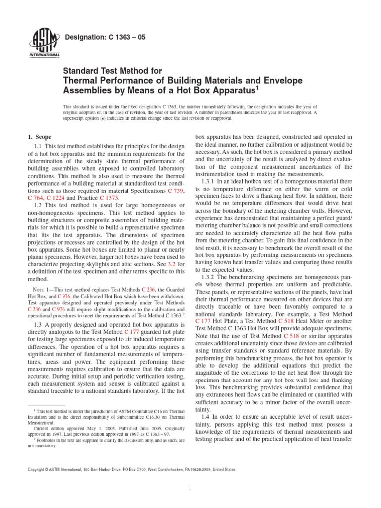 Standard Test Method For | PDF | Heat Transfer | Heat