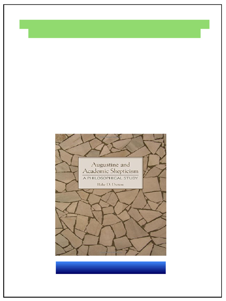 Augustine and Academic Skepticism A Philosophical Study 1st Edition ...