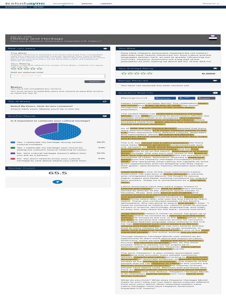 StudySync - Blast - History and Heritage | PDF | Hispanic And Latino ...