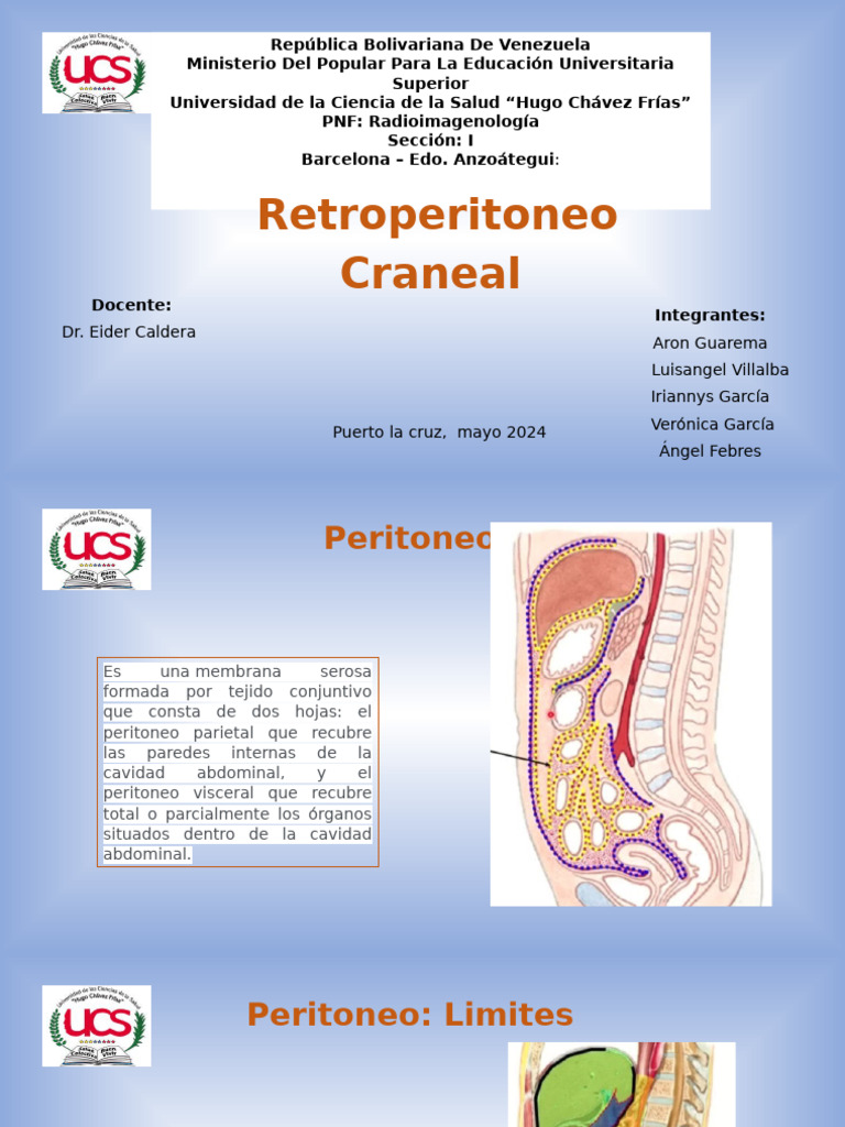 Retroperitoneo Presentación | PDF | Abdomen | Especialidades Medicas