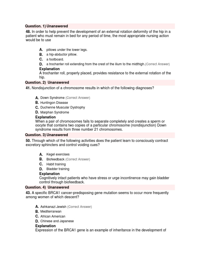 Medical Surgical Nursing Practice Exam I | Download Free PDF | Nursing ...