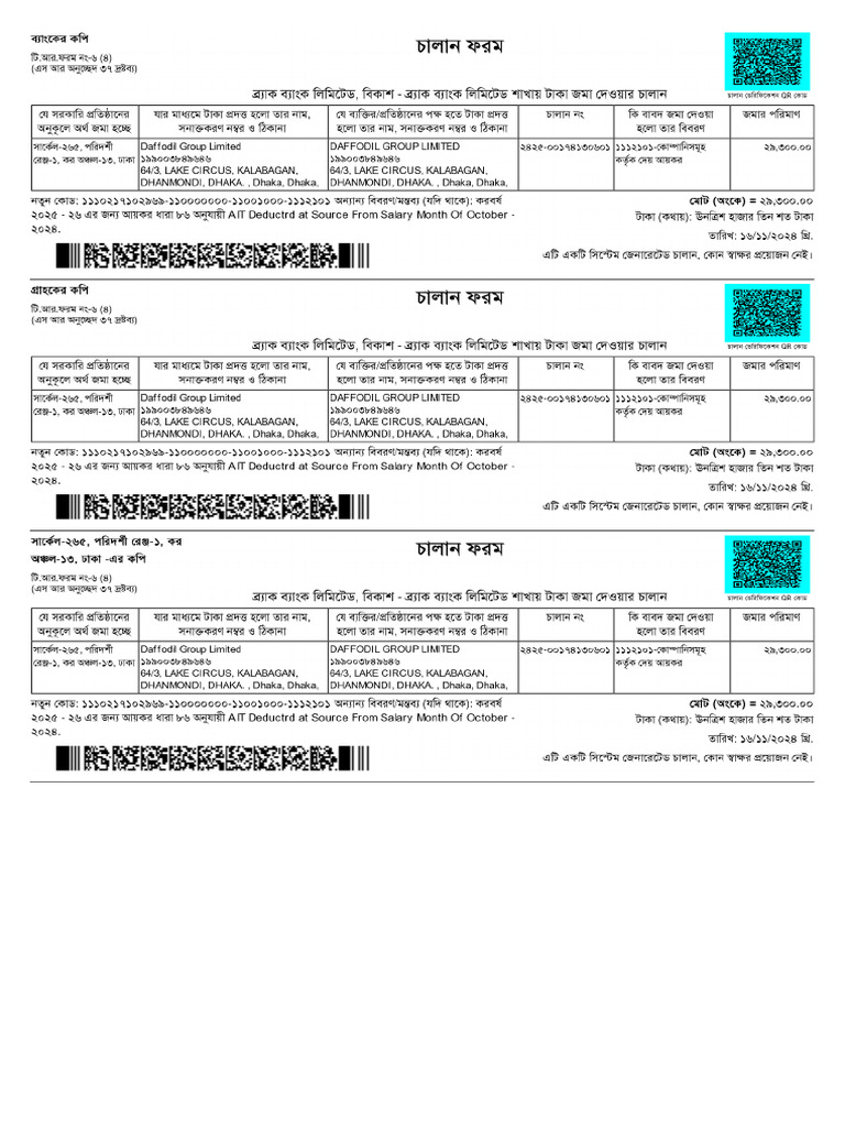5.DF Challan Copy October - 2024 | PDF