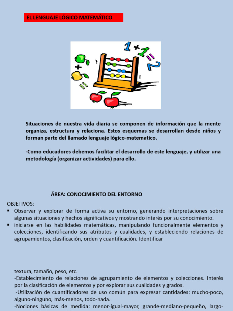 Desarrollo del Lenguaje Lógico-Matemático | PDF | Pensamiento | Mente