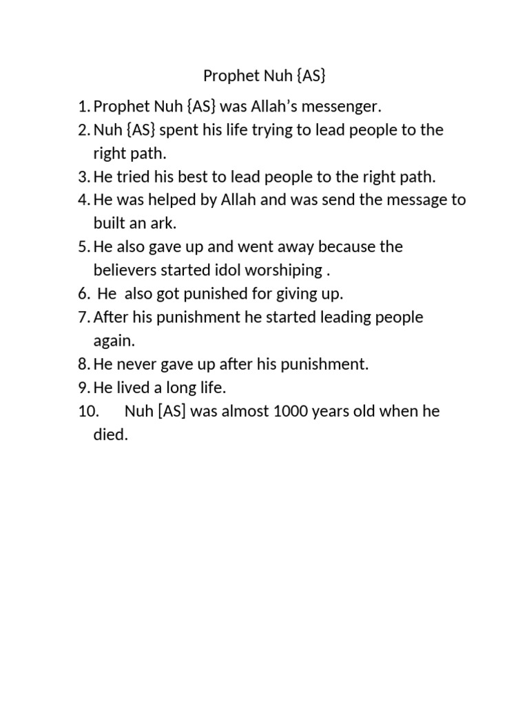 Prophet Nuh | PDF