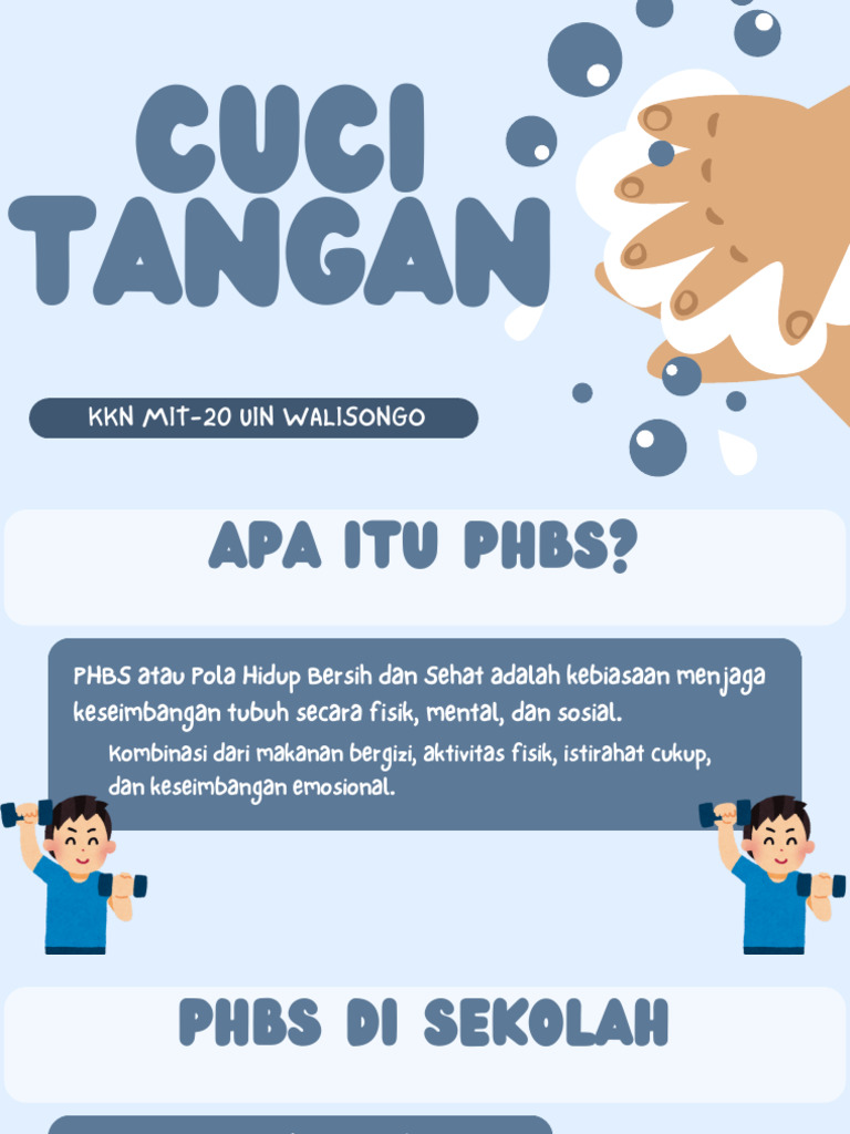 Washing Hands Procedure Presentation in Blue Playful Style | PDF