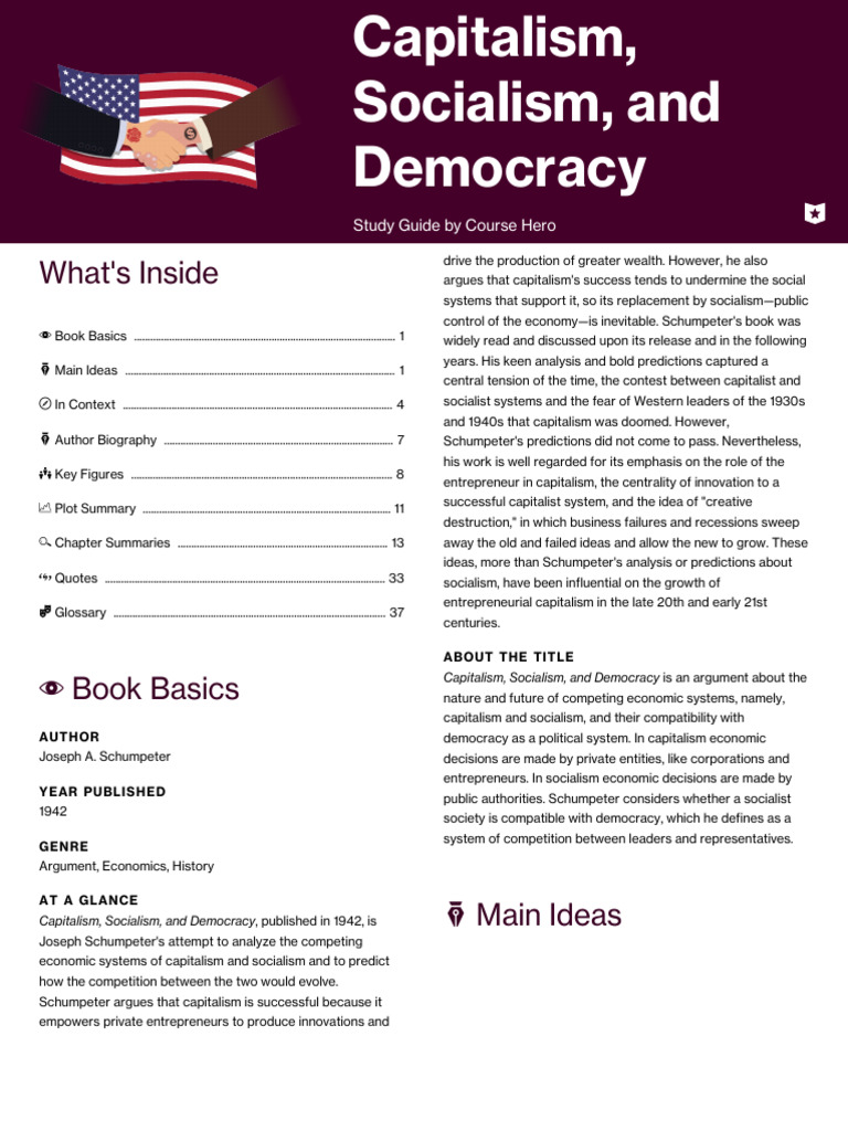 Capitalism Socialism and Democracy | PDF | Capitalism | Socialism