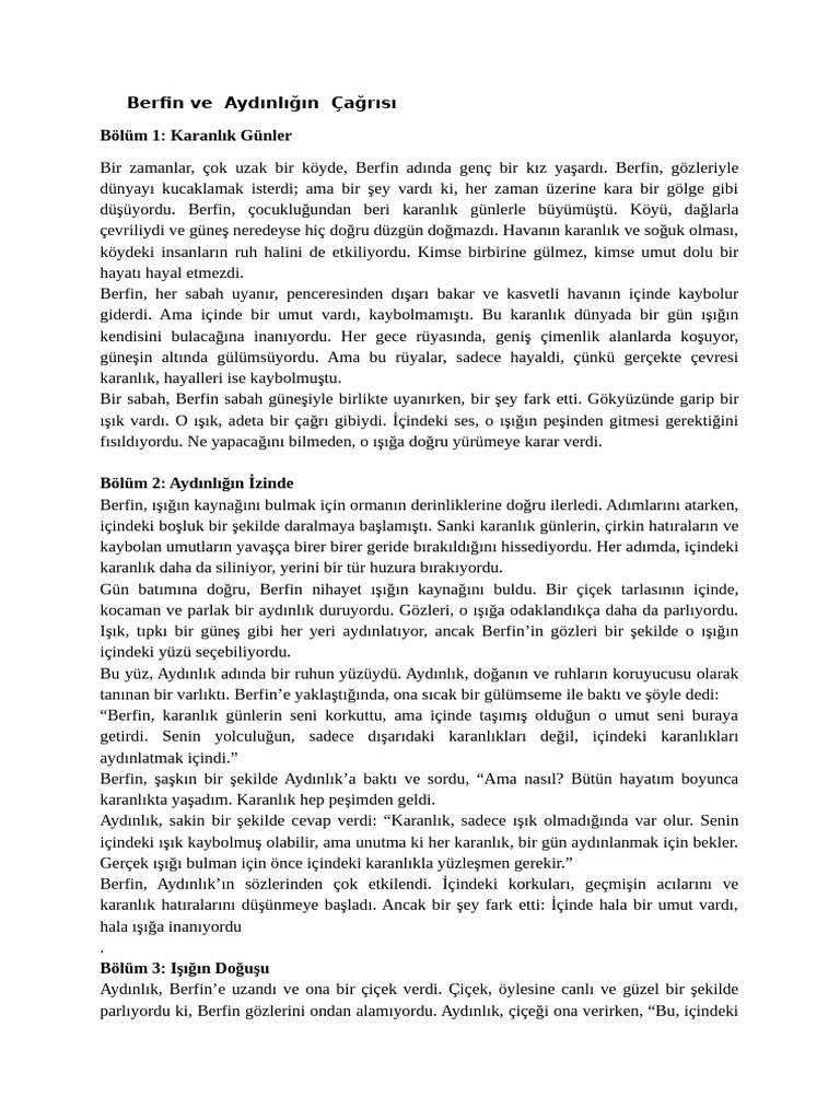 Berfin Ve Aydınlık | PDF