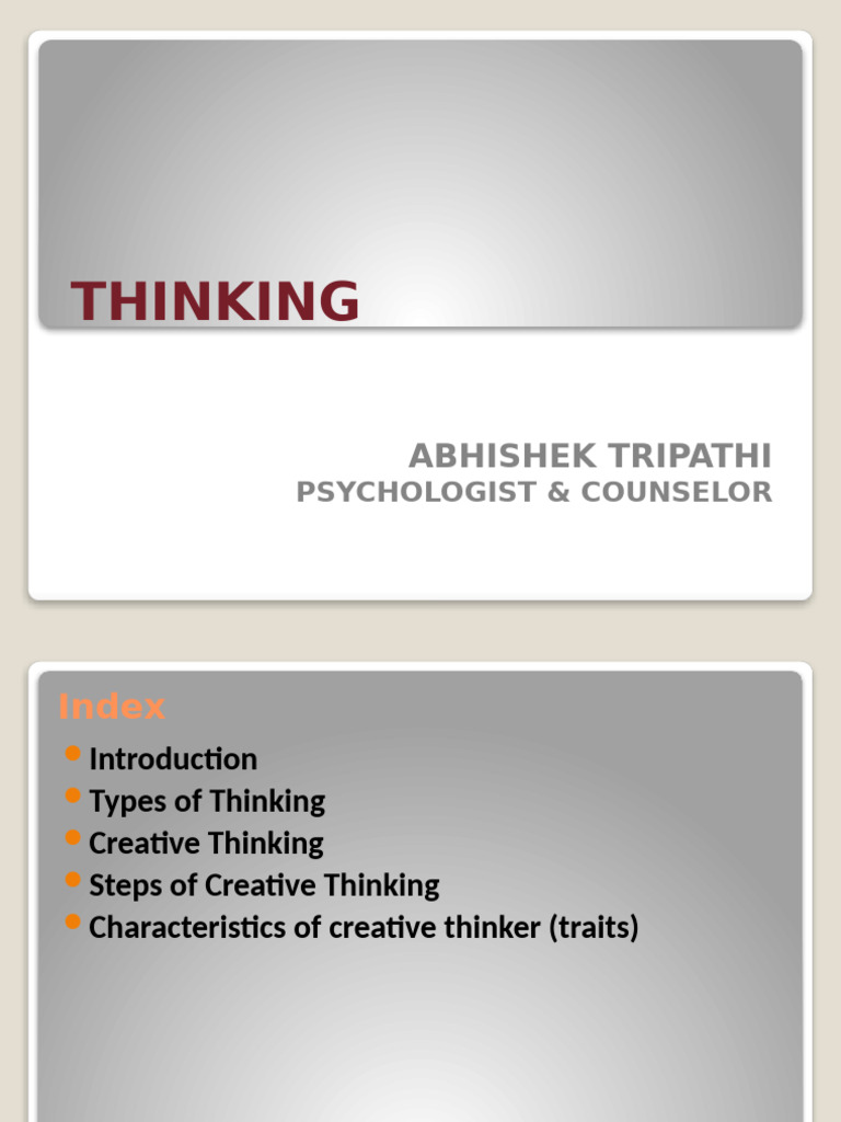 Understanding Creative Thinking Types | PDF | Thought | Concept