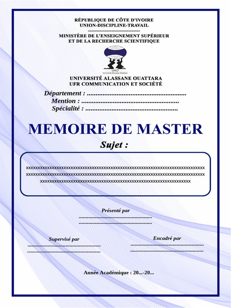 Page de Garde Memoire (Ufr Cs)_063502 | PDF