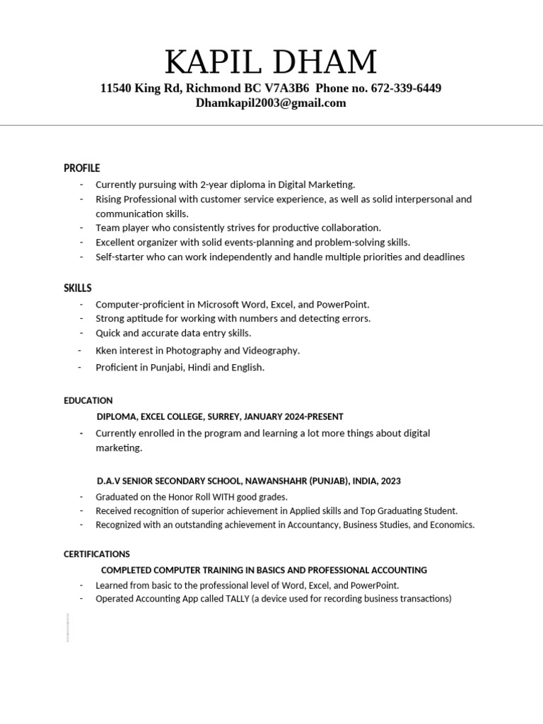 Kapil Resume | PDF