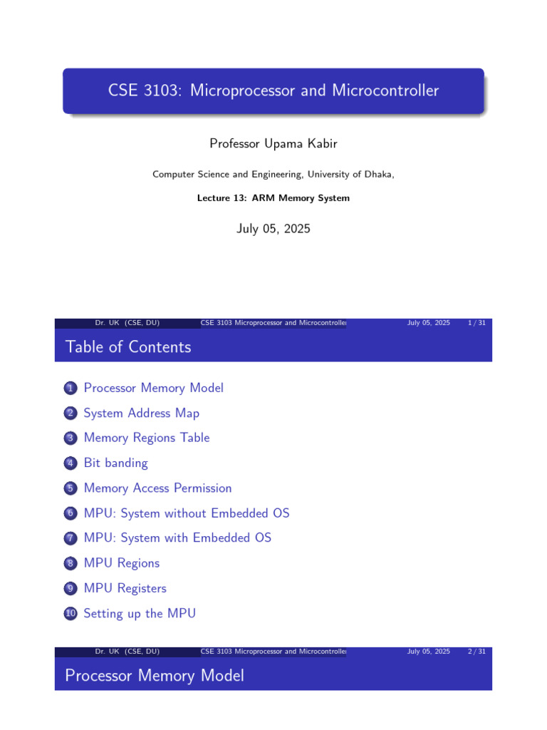ARM Memory System Overview | PDF | Microcontroller | Central Processing ...