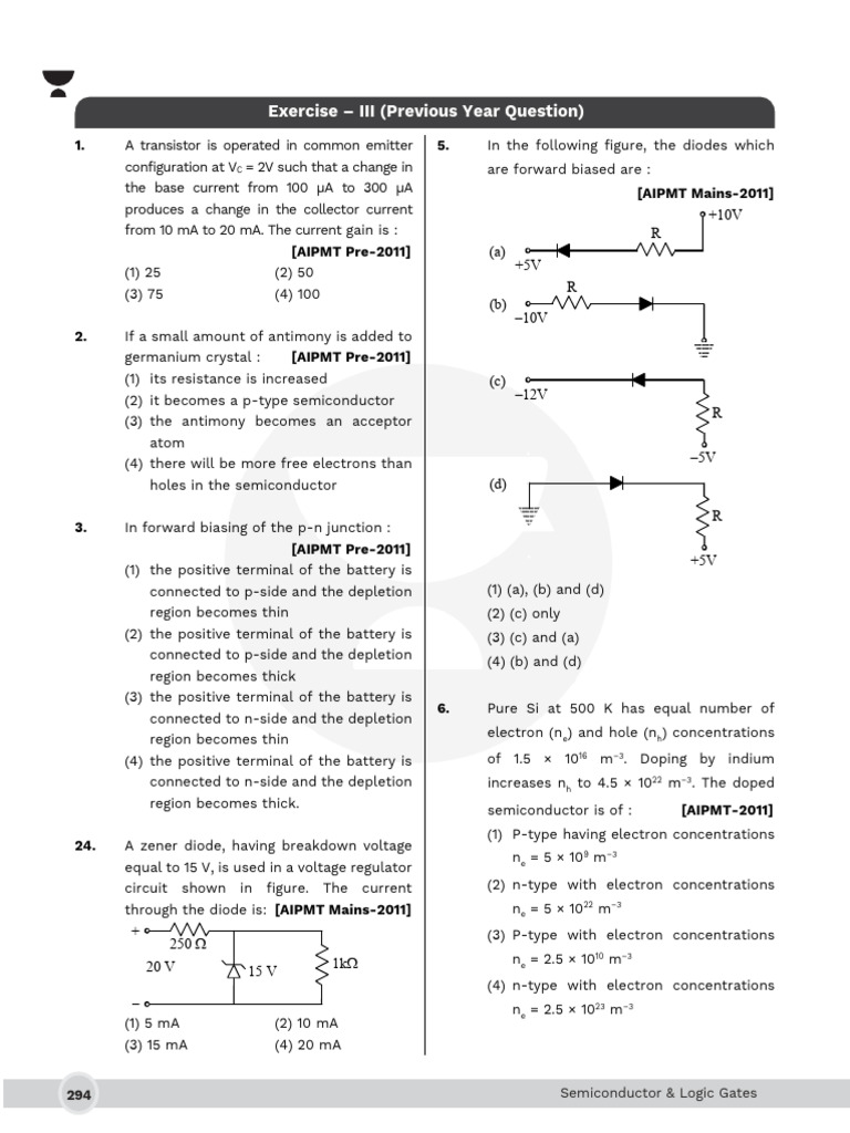Semiconductor Basics and Logic Gates | PDF | P–N Junction | Amplifier