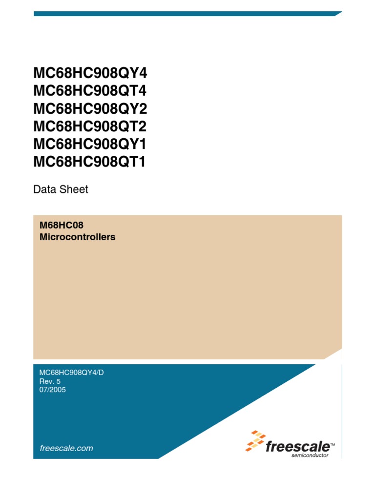 Datasheet MC908QY4 | PDF | Flash Memory | Microcontroller