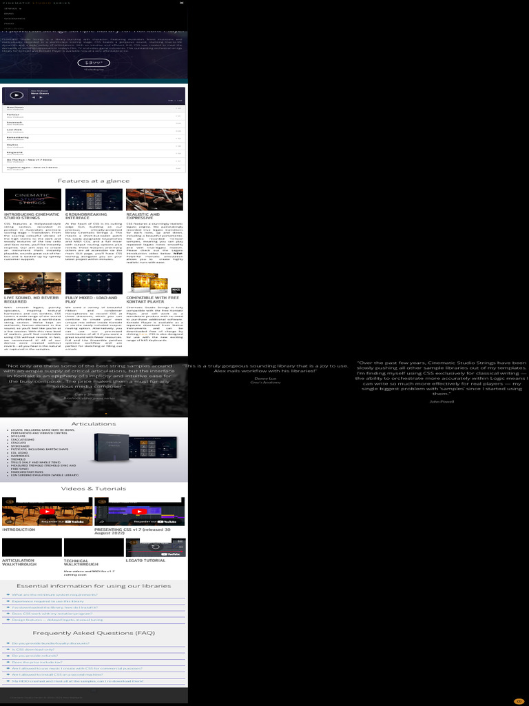 Cinematic Studio Strings - Cinematic Studio Series 2 | PDF | Music ...