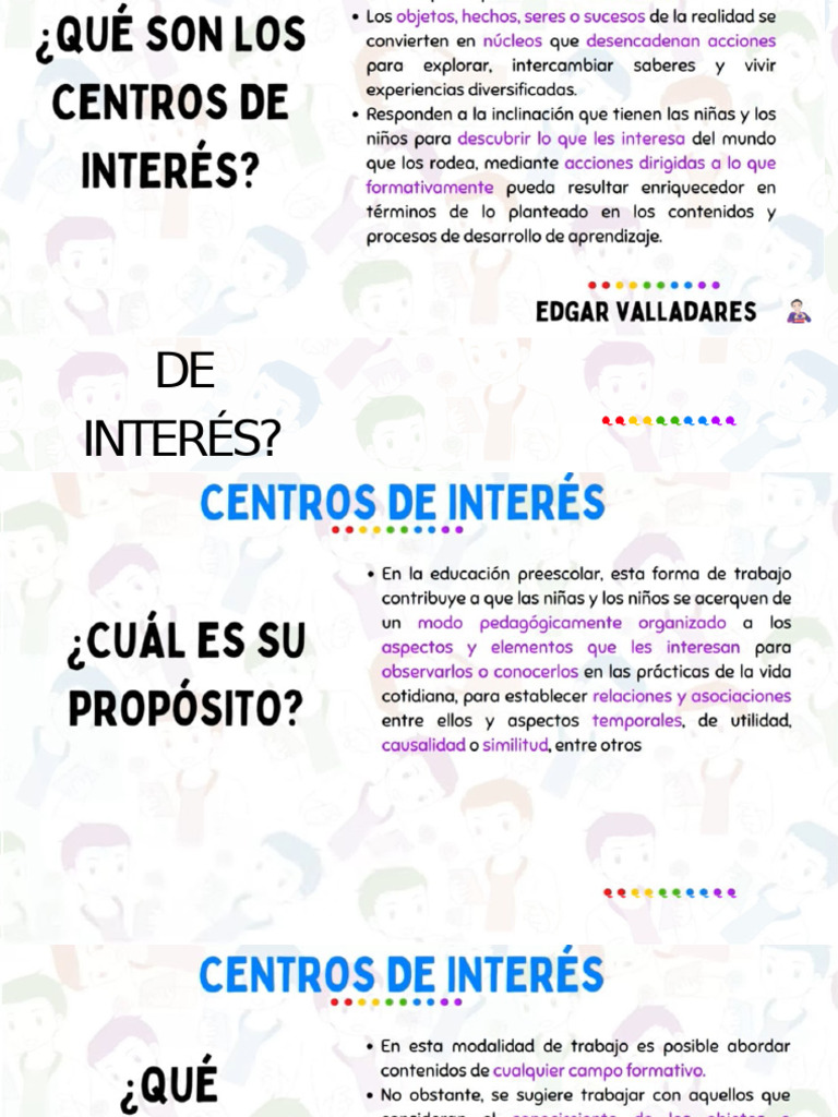 Centro de Interés | PDF | Aprendizaje | Educación de la primera infancia