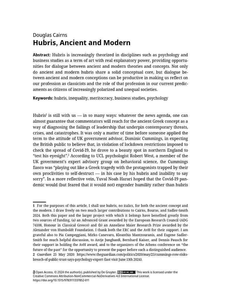 Hubris Ancient and Modern | PDF | Meritocracy | Diagnostic And ...