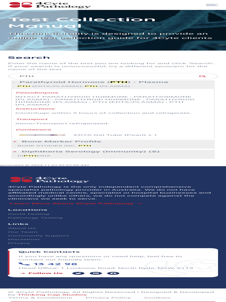 4Cyte Pathology - Collection Manual | PDF