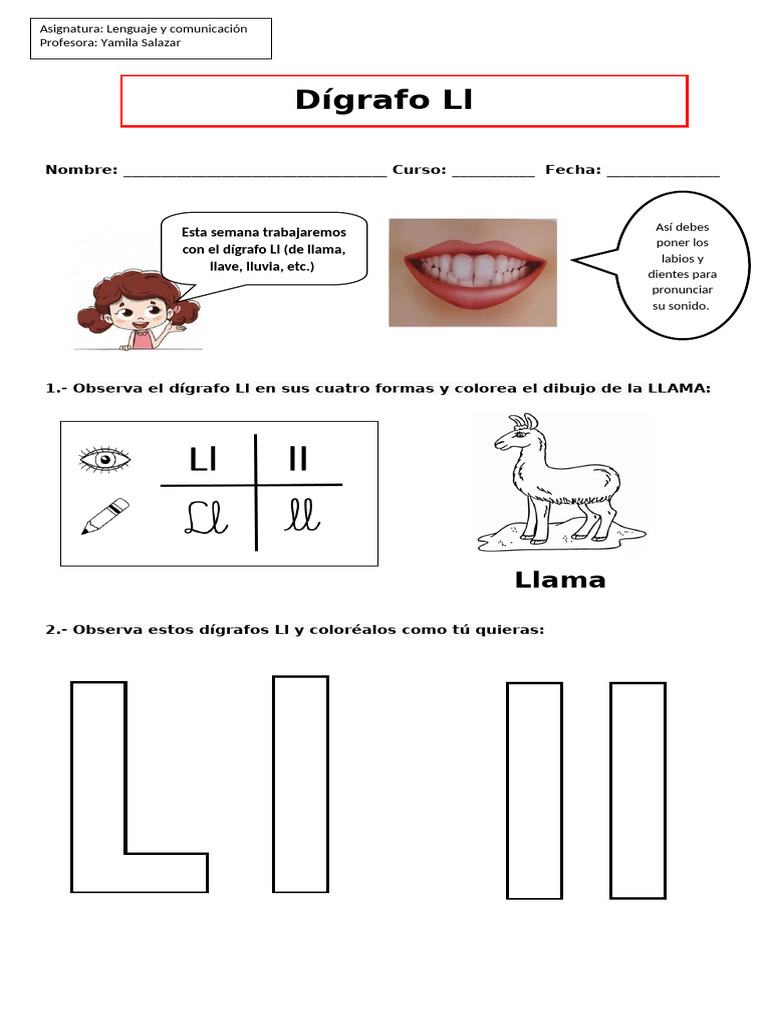 Guía Digrafo LL | PDF | Lingüística