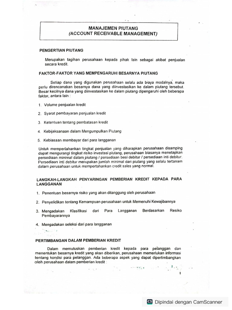 Manajemen Piutang | PDF