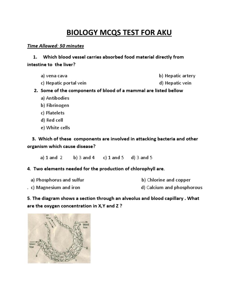 MCAT Test For Aku | PDF | Liver | Meiosis