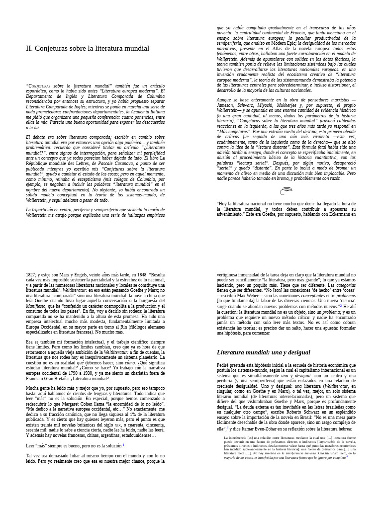 N Up PDF - Moretti, F. Lectura Distante 43 55 | PDF | Novelas | Karl Marx