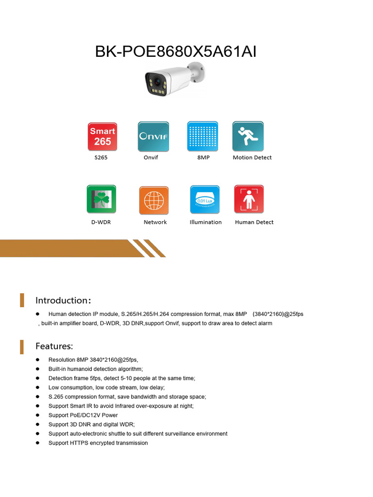 8MP Human Detection IP Camera | PDF | Infrared | Pixel