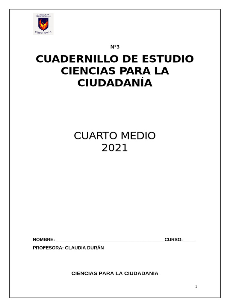 Cuadenillo Ciencias para La Ciudadanía Cuarto Medio | PDF | Desarrollo ...