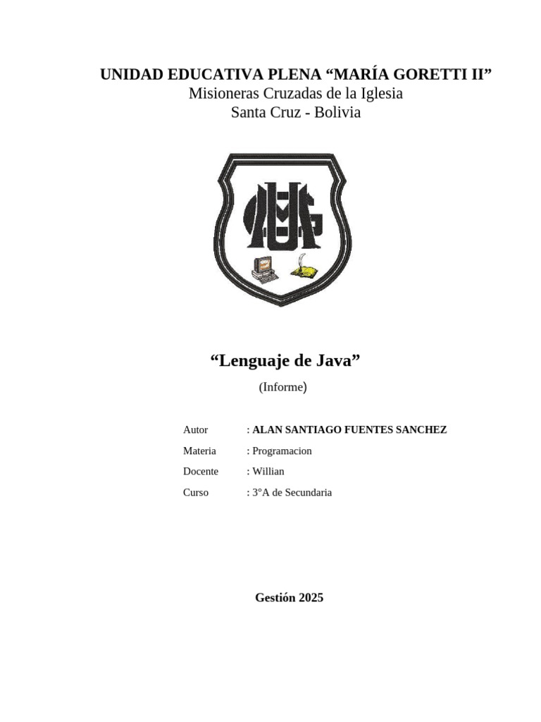 INFORME SOBRE EL LENGUAJE Java 2025 | PDF | Java (lenguaje de programación) | Computación en la nube