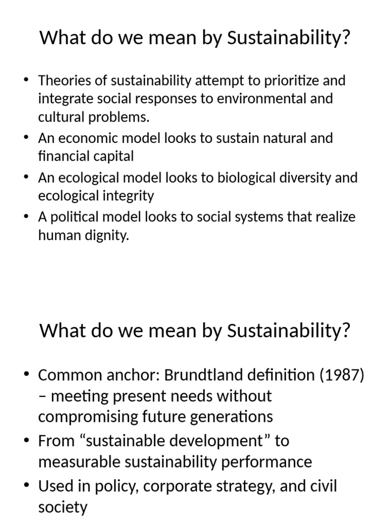 Understanding Sustainability Models | PDF