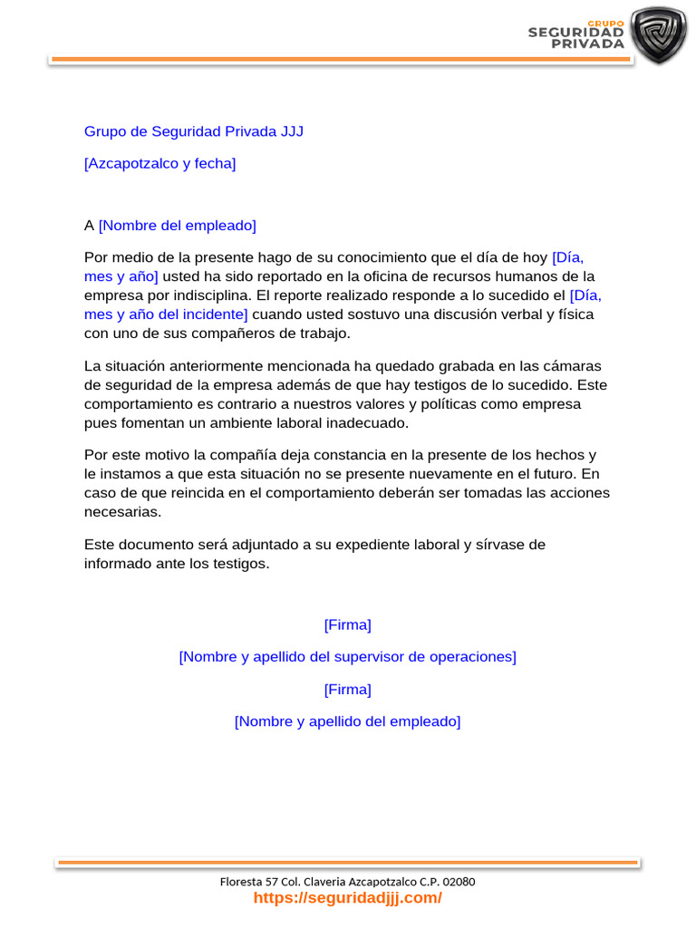Acta Disciplinaria Laboral | PDF