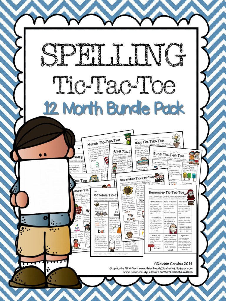Spelling Tic-Tac-Toe Activities Pack | PDF | Part Of Speech | Linguistics