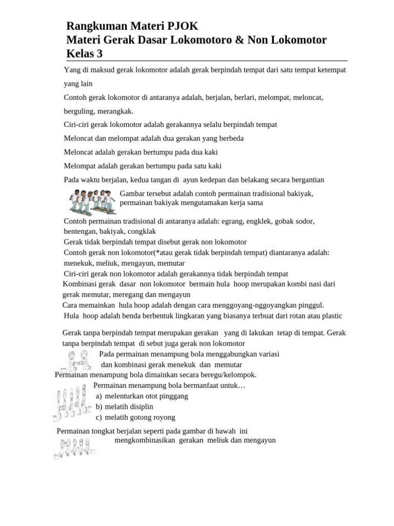 Rangkuman Materi PJOK Kls 3 | PDF