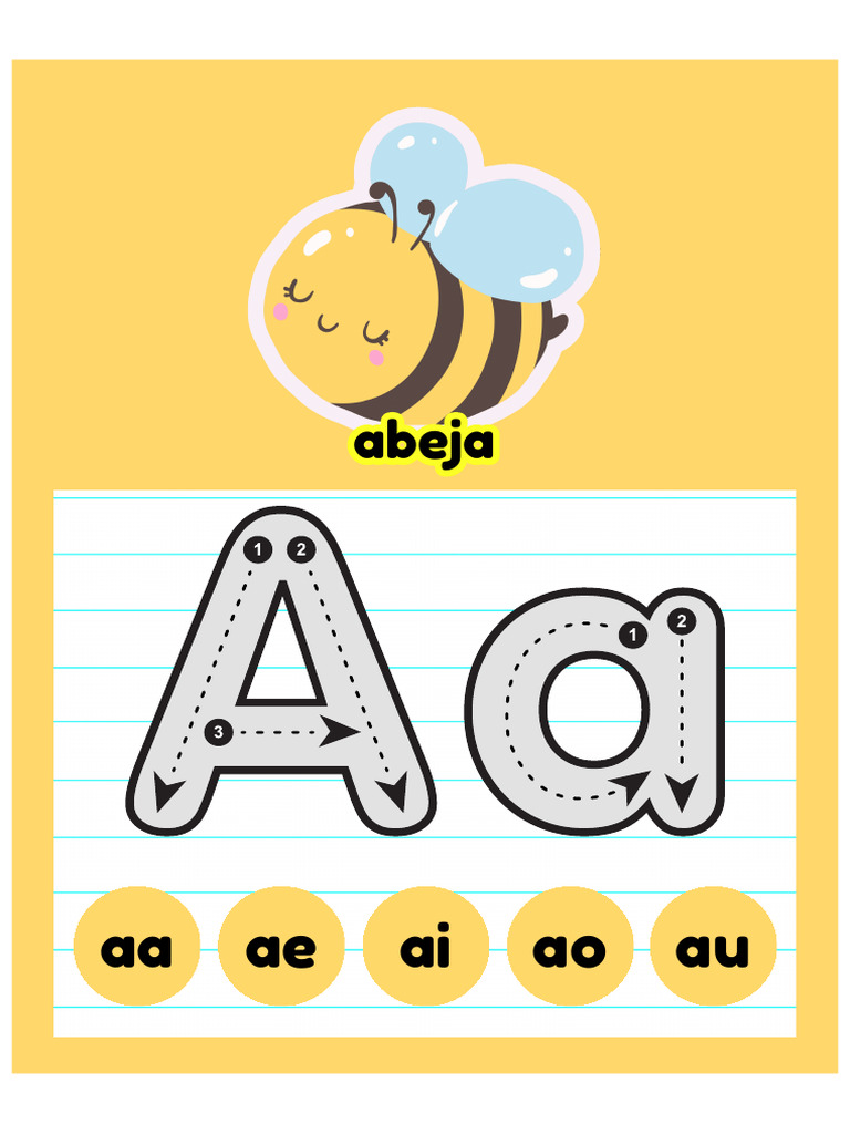 Cartel de Abecedario Composition Colorido Icoon Kawaii | PDF