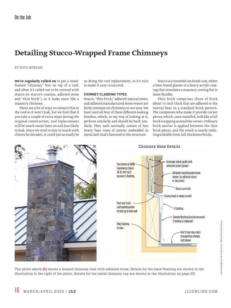 JLC Online Article PDF 0325 JLC OTJ Flashing Framed Chimneys | PDF ...