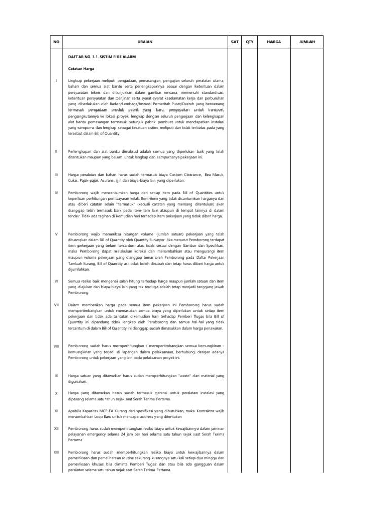 NO Uraian SAT QTY Harga Jumlah | PDF