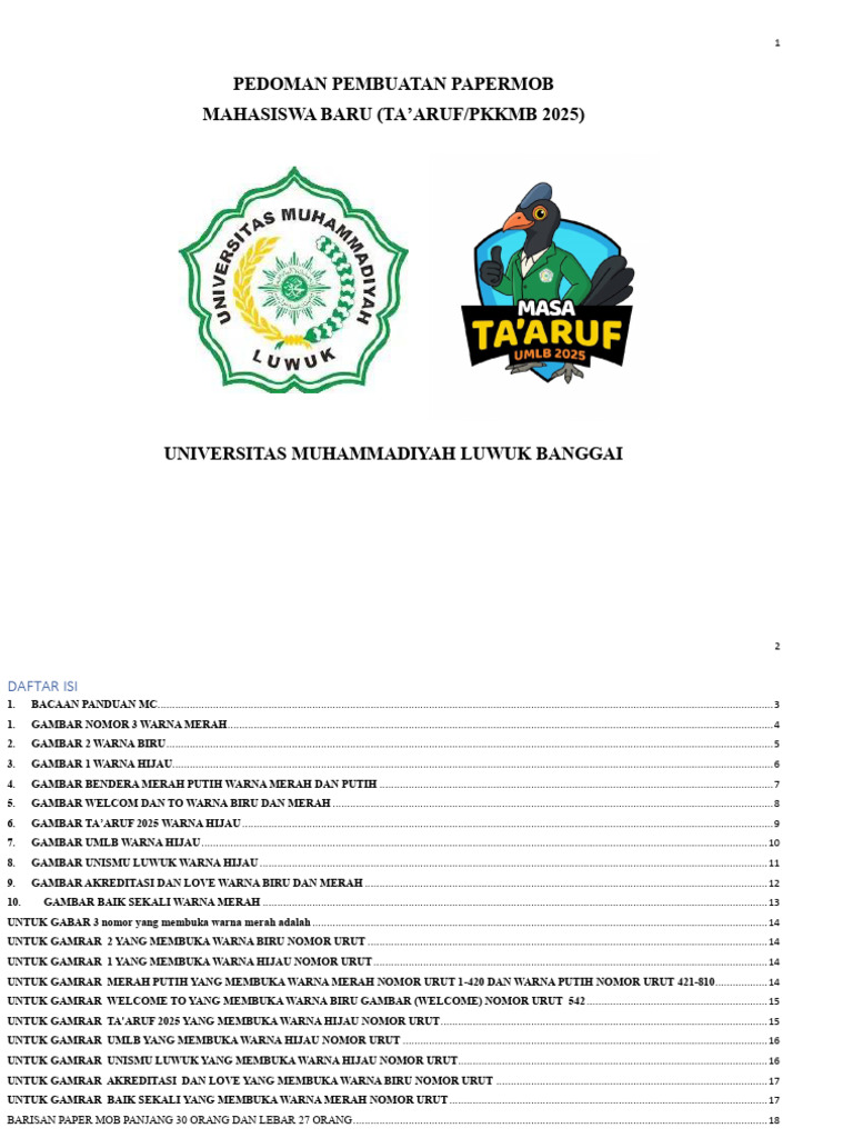Pedoman Papermob Maba Umlb 2025 | PDF