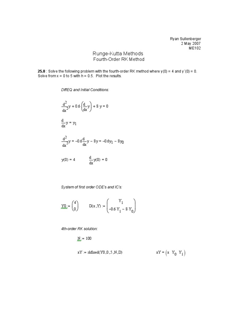 Runge-Kutta Methods | PDF | Calculus | Applied Mathematics