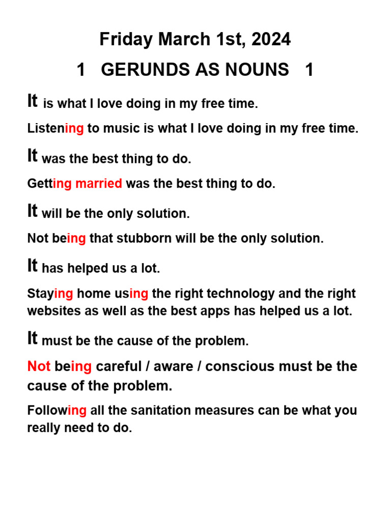 Rules of Gerunds | PDF