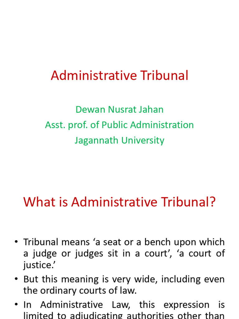 Overview of Administrative Tribunals | PDF | Tribunal | Appellate Court